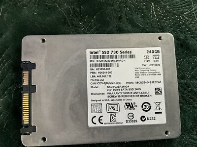 Intel® SSD 730 Series 240GB 735858258395 | eBay