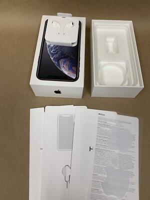Apple iPhone XR Box 64GB Lightning Wired Ear Pods Sim Key Paperwork ...