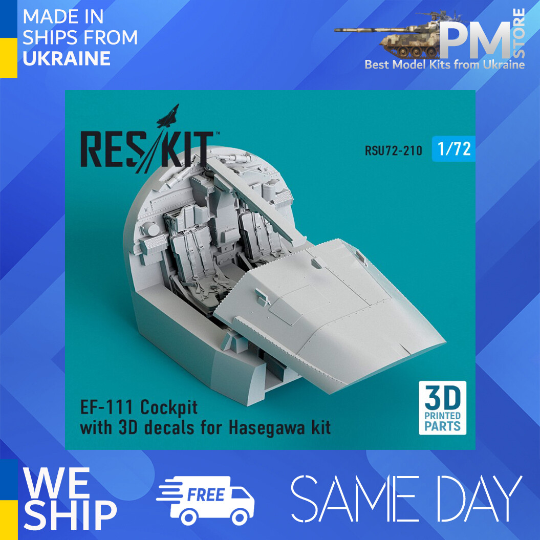 Reskit+RSU72-0210+1%2F72+EF-111+Cockpit+with+3D+decals+for+Hasegawa ...