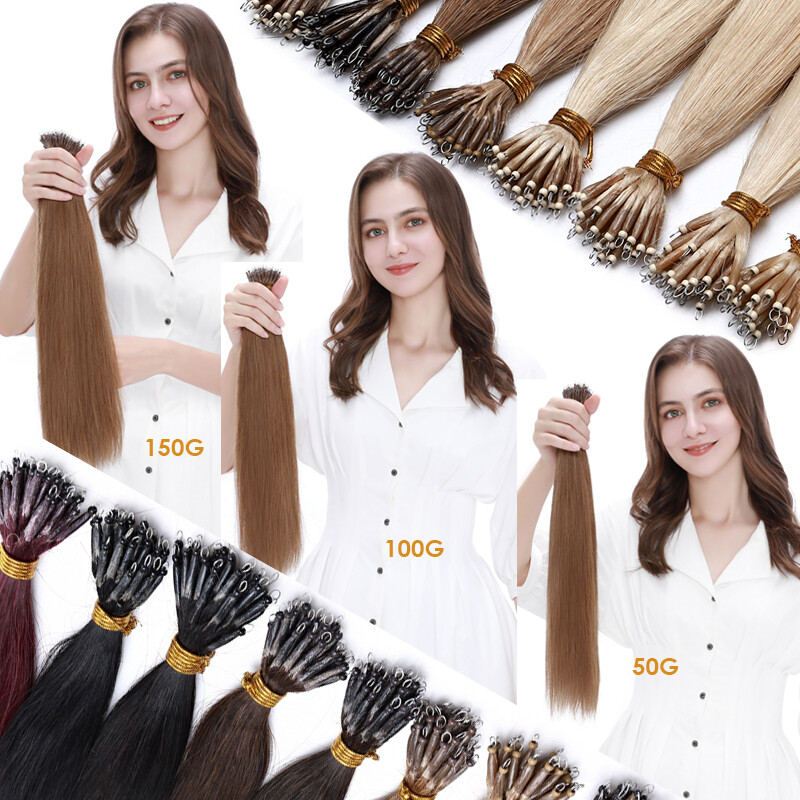 Nano Ring Remy Human Hair Extensions Micro Loop Nano Bead Balayage 100g ...