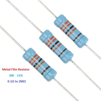10PCS Metal Film Resistor 3W Tolerance ±1% Full Range of Values(0.1Ω to ...