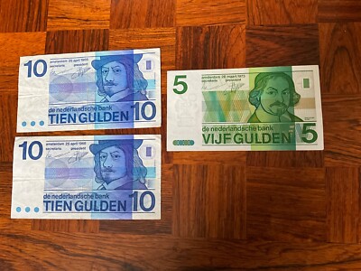 2 x 10 & 5 Netherlands Gulden banknotes | eBay