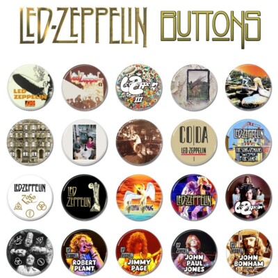 Led Zeppelin Buttons / Pins - Set-Of-20, Discography, Members, and More ...