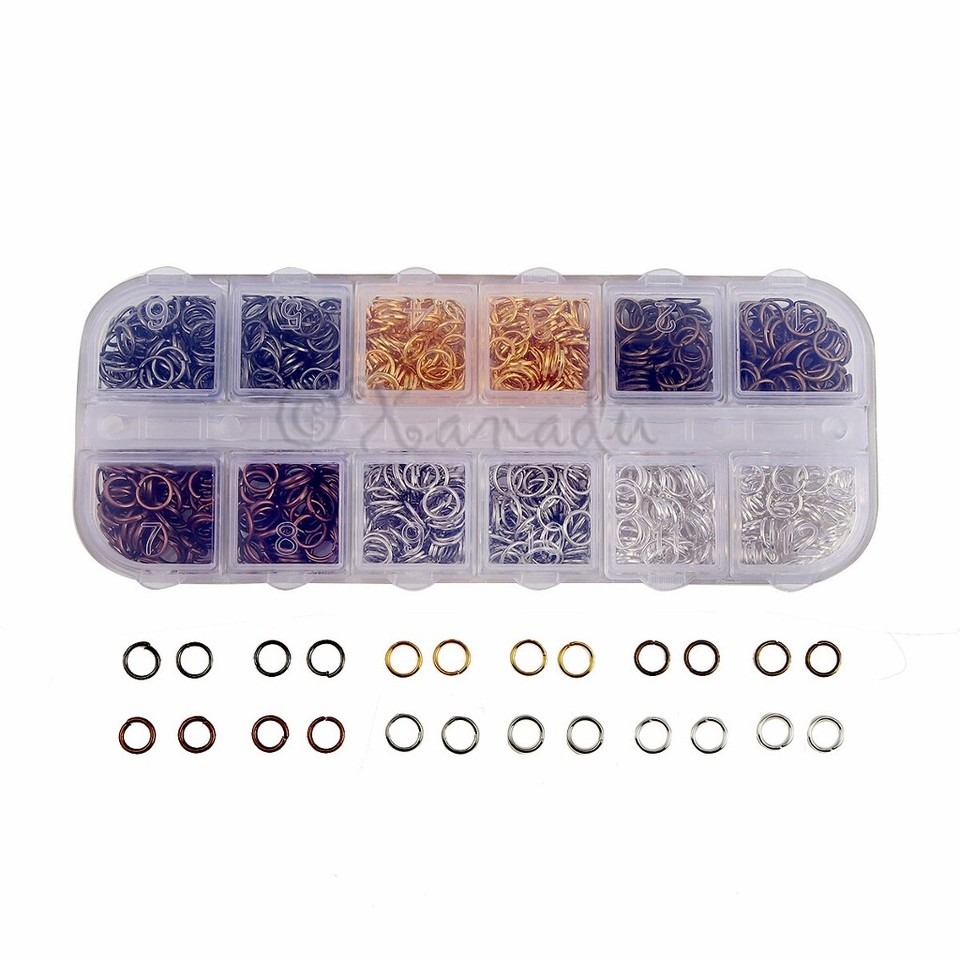 6mm Jump Rings 600PCs Assorted Mix - 6 Colors In Plastic Storage Box ...