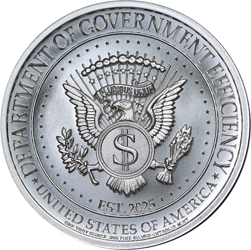 5 x Donald Trump & Elon Musk 1 Ounce Silver Round DOGE est. 2025 Seal ...