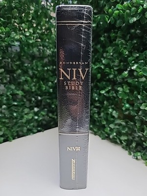 Niv Study Bible Black Bnd by Zondervan Staff (2002, Leather, Revised ...