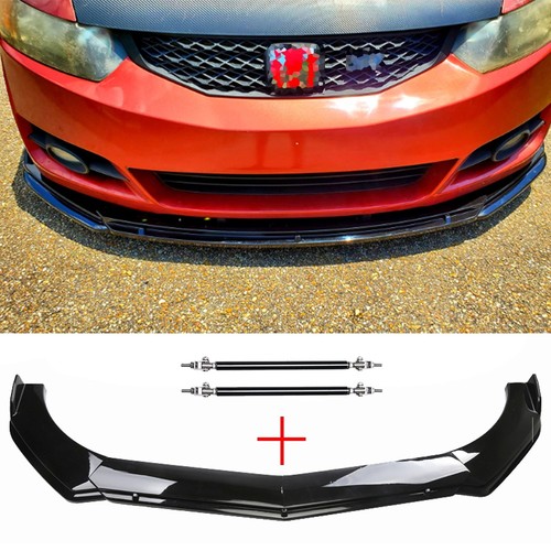 For Buick Lacrosse Front Bumper Lip Spoiler Splitter + Strut Rods Black ...