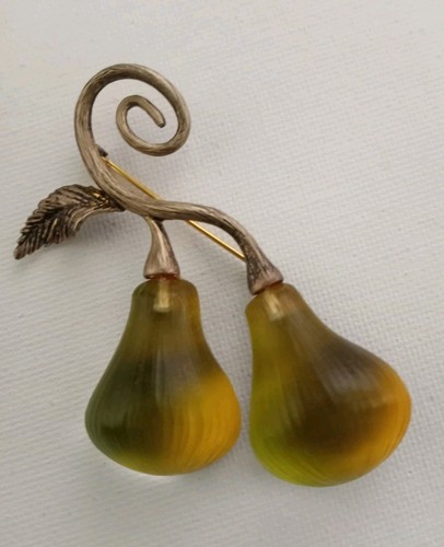 Vintage Signed Alexis Bittar 925 Double Fruit Lucite Brooch | eBay