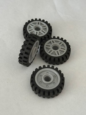 Lego Parts 13971c01 (4pcs) Wheel 18mm D. x 8mm with Fake Bolts and Deep ...