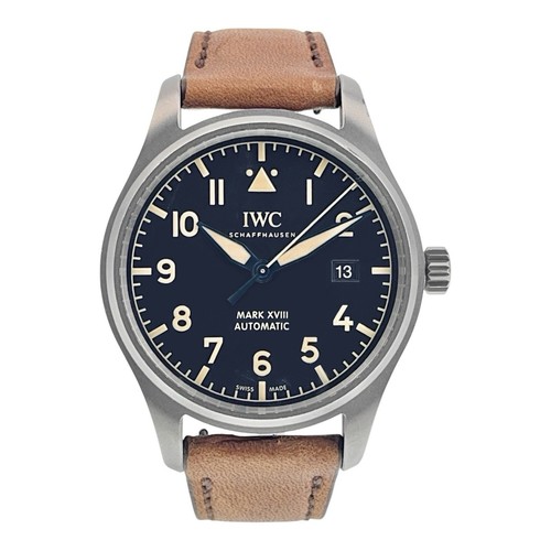 IWC Pilot Mark XVIII Titanium Black Dial 41mm Automatic Men’s Watch ...