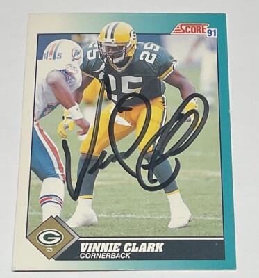 Score 91 Cornerback Vinnie Clark Autographed Card Greenbay Packers 80T ...
