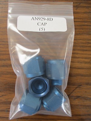 AN929-8D Cap Fitting 3/4" Thread Size 1/2" Tube Size Blue Aluminum ...