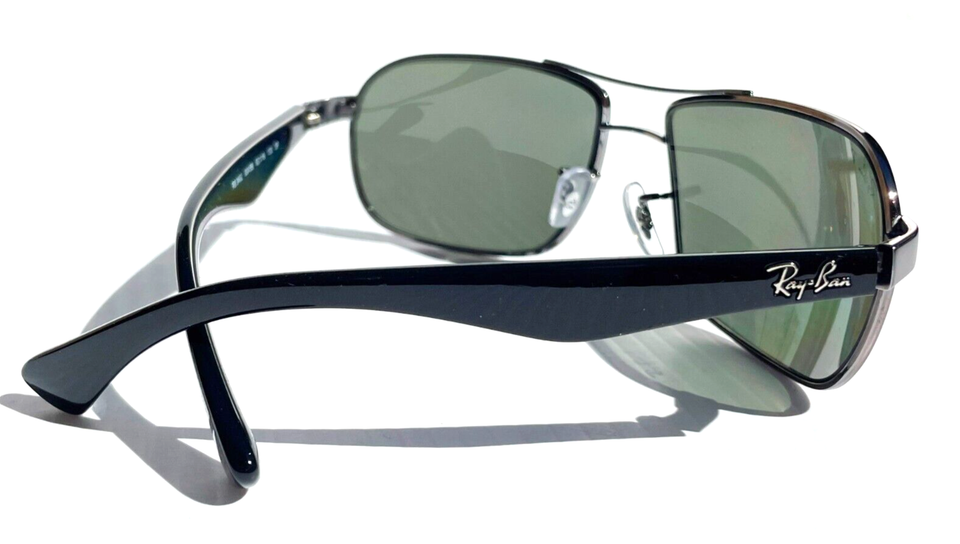 NEW Ray Ban Gunmetal & Black POLARIZED Green Lens Sunglass RB3492 004/ ...