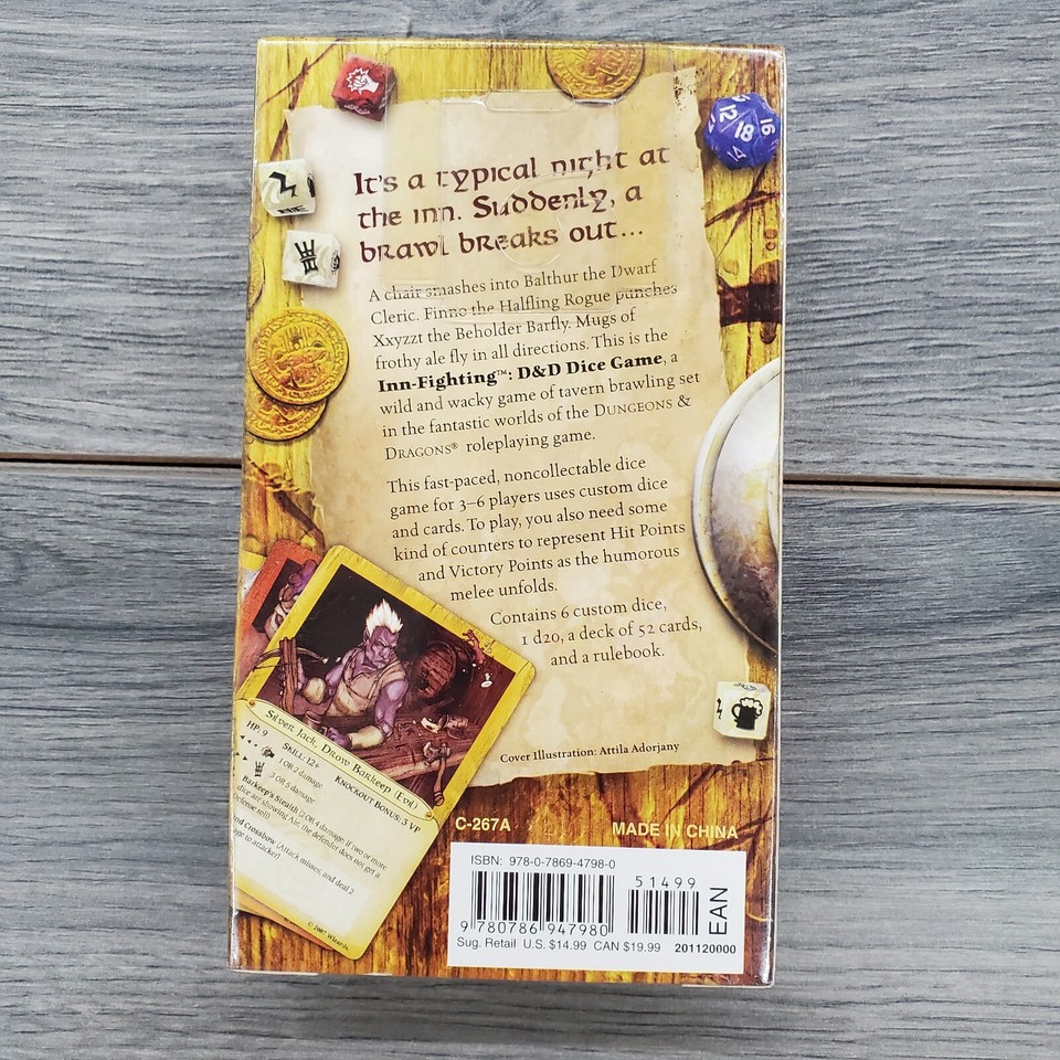 Dungeons & Dragons Inn Fighting Dice Game Card Game D&D New Sealed | eBay