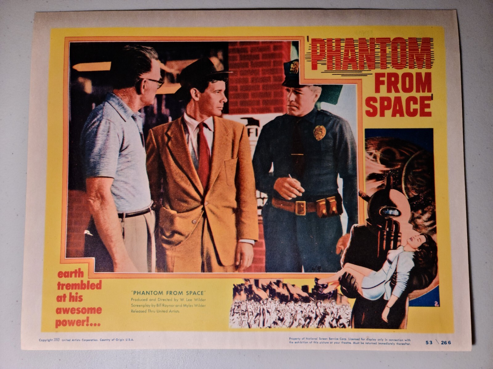 PHANTOM FROM SPACE 1953 Movie Original (3) 11x14 Lobby Cards Sci-Fi. | eBay
