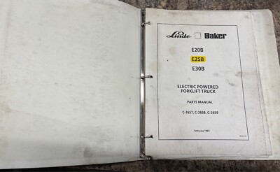 Linde Baker E20B E25B E30B Electric Powered Forklift Truck C-2657 C ...