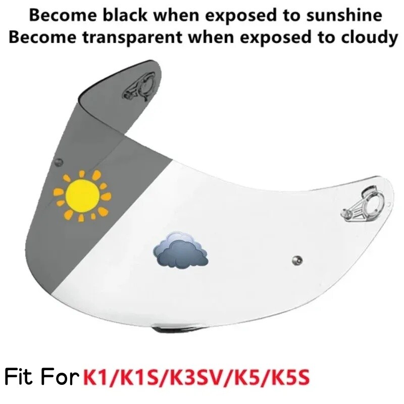 Photochromic Helmet Visor Fit For AGV K5 K5S K3SV K1 Helmet Shield Lens ...