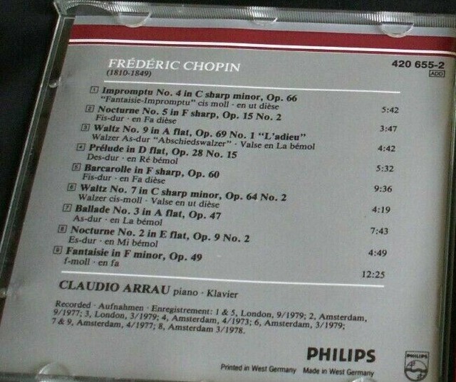 Chopin: Piano Works / Claudio Arrau by Claudio Arrau (CD, Philips ...