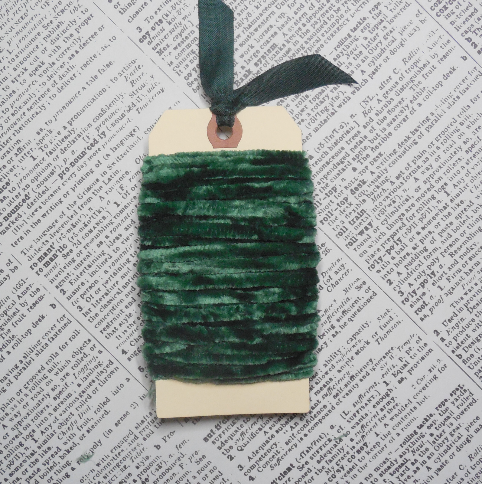 Art Yarn Fiber Pine Green Velvet 12 Yds Crafts Scrapbook Journal Gift ...