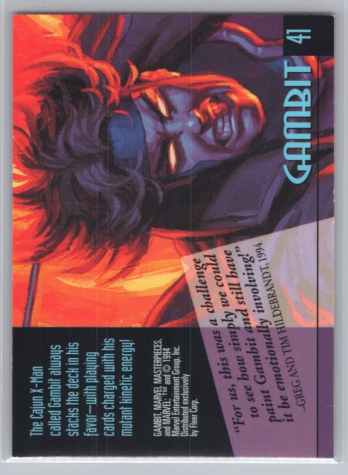1994 Marvel Masterpieces (Hildebrandt) - #41 Gambit | eBay