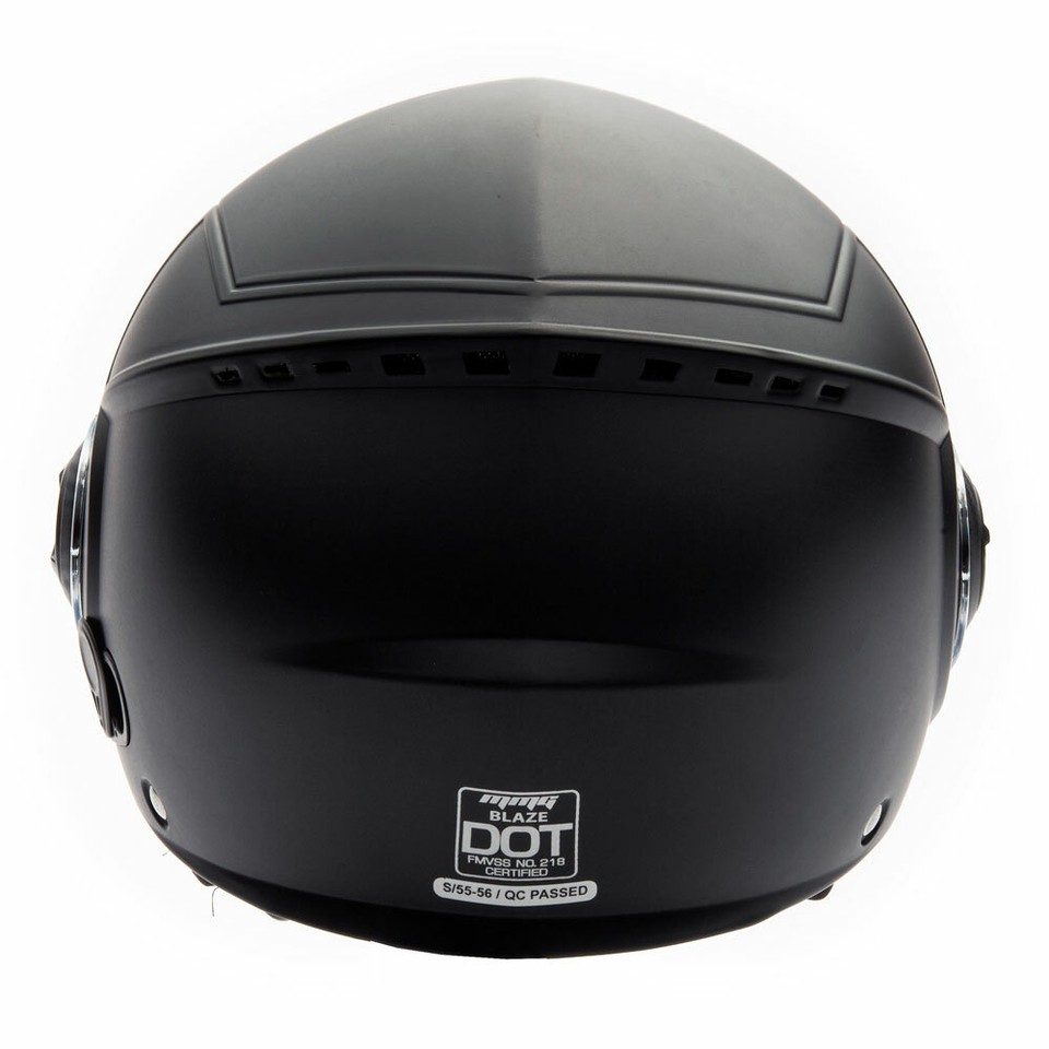 MMG Motorcycle Scooter Pilot Open Face Flip-Up Helmet | Matte Black ...
