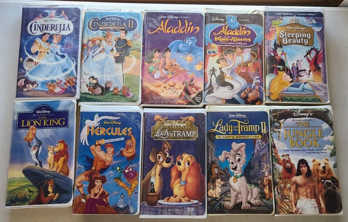Lot of 10 VHS Movie Walt Disney Tapes Bundle Lot VCR Clamshell #14 | eBay