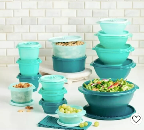 Tupperware Heritage All-In Bowl Set Teal Green 30 Piece Set (Bases & Lids)Tupper | eBay