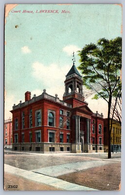 Postcard Lawrence MA Court House 1907 | eBay