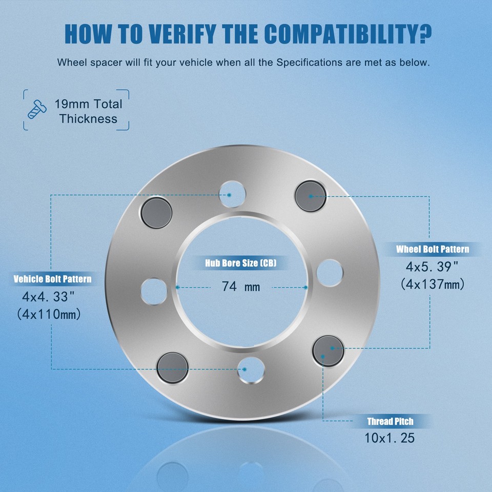 4 Pcs 3/4 inch Wheel Adapters 4x110 to 4x137 For 4/137 Wheel on 4/110 ...