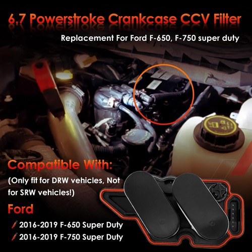 6.7L Crankcase CCV Filter, Compatible With DRW Type Ford 2016-2019 F650 ...
