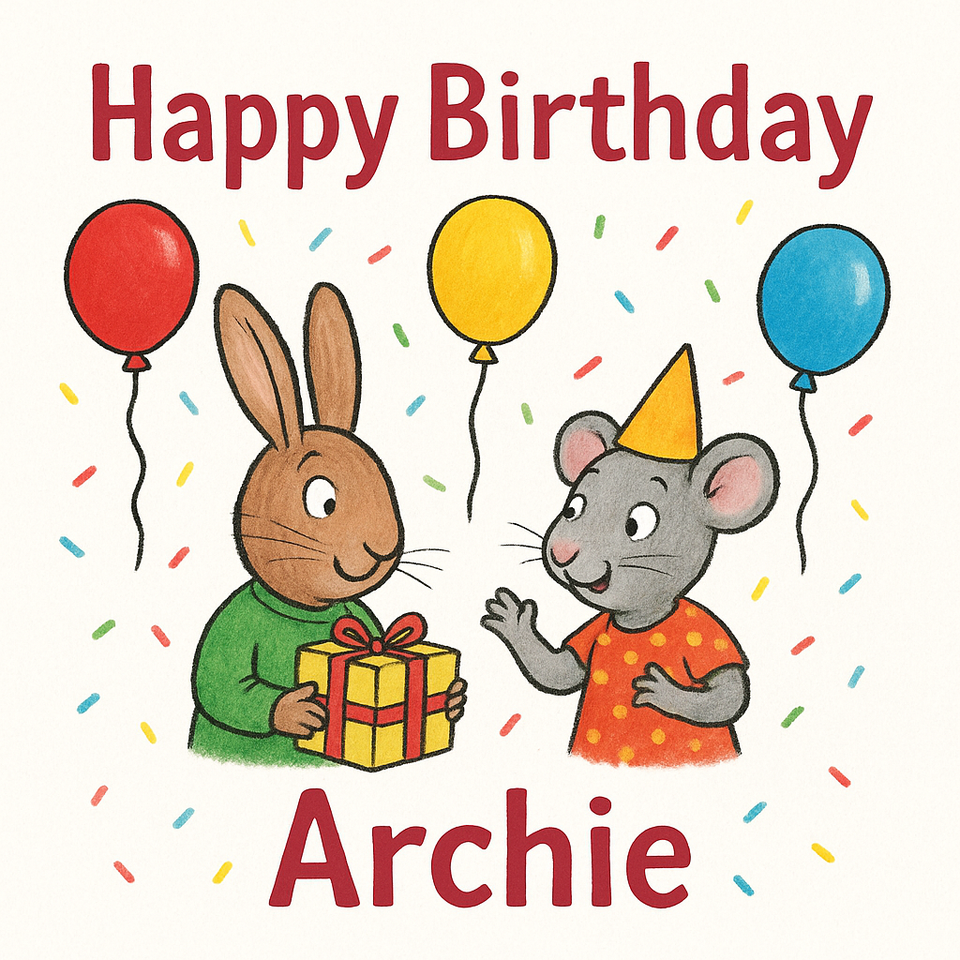 Pip And Posy Personalised Birthday card size 150mm-150mm | eBay UK