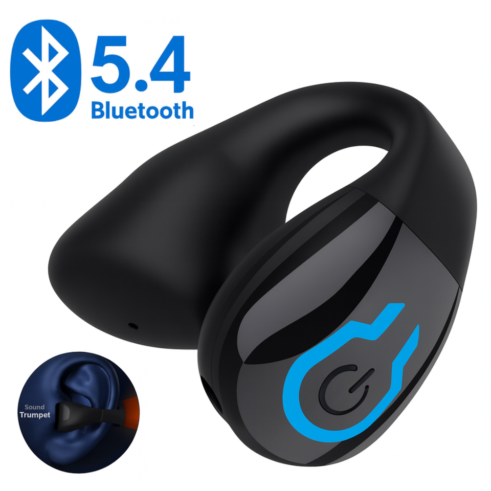 Bluetooth 5.4 Ear Clip Earpiece Mini Wireless Open-Ear Sport Headphones ...