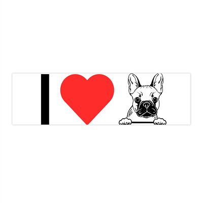 French Bulldog Love Bumper Sticker - Car Decor, Dog Lover Gift, Pet ...