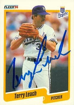 Terry Leach autographed Baseball Card (Kansas City Royals) 1990 Fleer ...