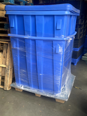 Uline Bulk Container w/Lids H-1740BLU 45x45x44 Blue Tote Bin Gaylord | eBay