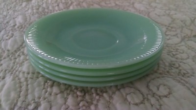 4 Vintage Green Fire King oven Small Plates Excellent Condition | eBay