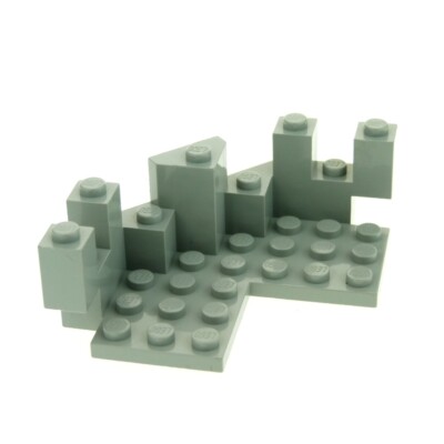 1x Lego Wall Part Castle Turret 7x7 Old-Light Gray Corner Wall Tower ...