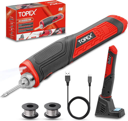 TOPEX 4V Max Cordless Soldering Iron with Rechargeable Lithium-Ion ...