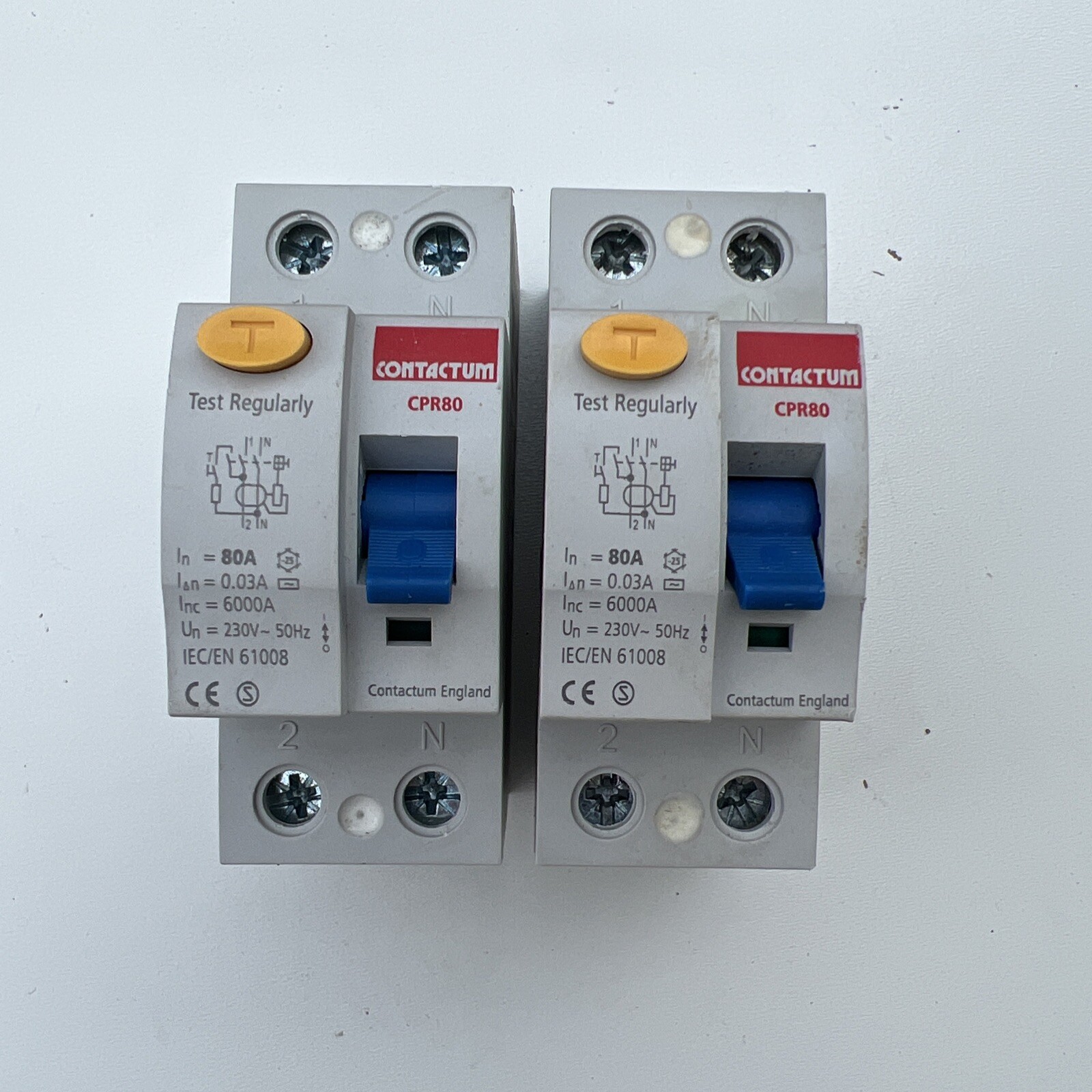 CONTACTUM MCB CPB Curve RANGE 6a 10a 16a 40a 80A RCD 30mA CIRCUIT ...
