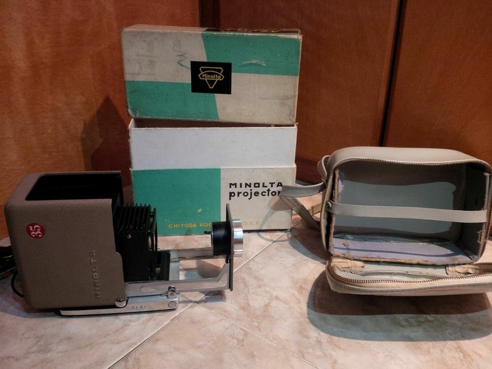 Tested Chiyoda Kogaku MINOLTA Mini 35 Projector Slide Working + Cover ...