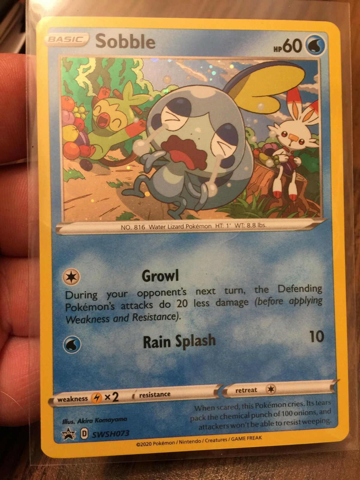 SOBBLE 2020 BASIC HOLO POKEMON CARD SWORD & SHIELD PROMO #SWSHO73 FREE ...