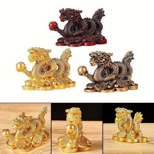 Golden Chinese Auspicious Money Dragon Sculpture Symbol of Power and ...