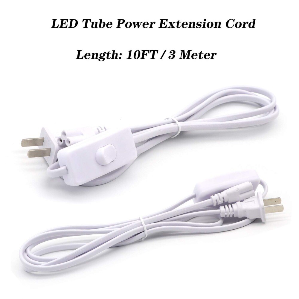 Copper 10ft LED Tube Power Extension Cord White LED Wire Connector ...