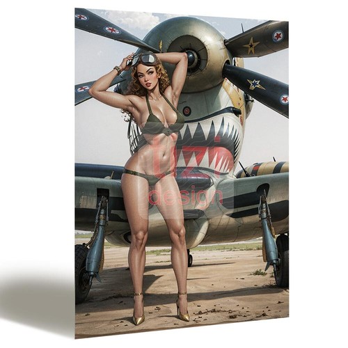 Tin metal aluminium Plaque | Poster | Canvas Sexy Pin-up Spitfire ww2 28770 | eBay