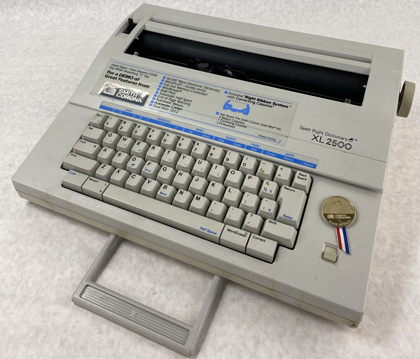 Smith Corona 5A Portable Electric Typewriter Spell Right XL2500 FOR ...