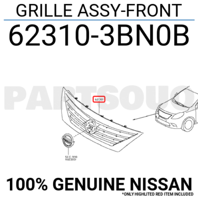 623103BN0B Genuine Nissan GRILLE ASSY-FRONT 62310-3BN0B | eBay