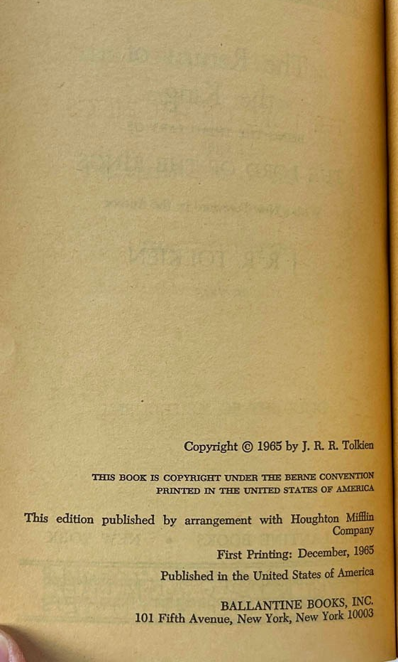 LORD OF THE RINGS by J.R.R. Tolkien 1ST EDITION Box Set paperback 1965 ...