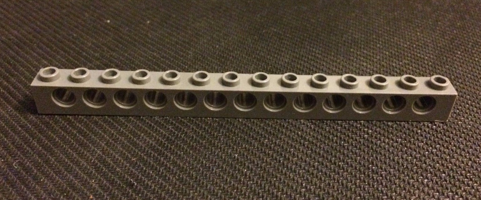 lot of 3 assorted dark grey Lego bars - with holes - Technics (DKGY9 ...