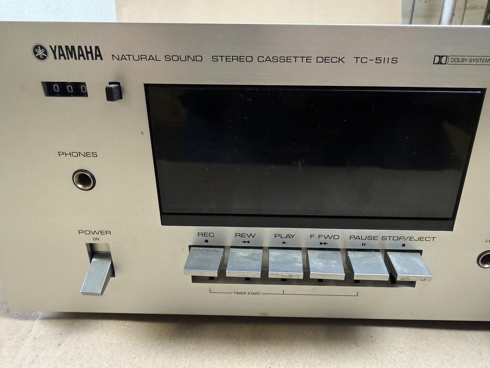 Works! Vintage Yamaha TC-511S Silver Stereo Cassette Deck Dolby NR VU ...
