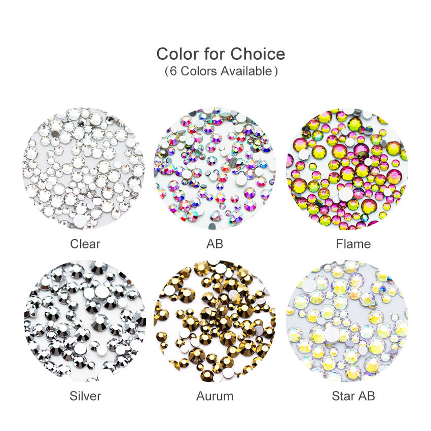 1440PCS Multi-size Nail Art Rhinestones Crystals Nails Design ...